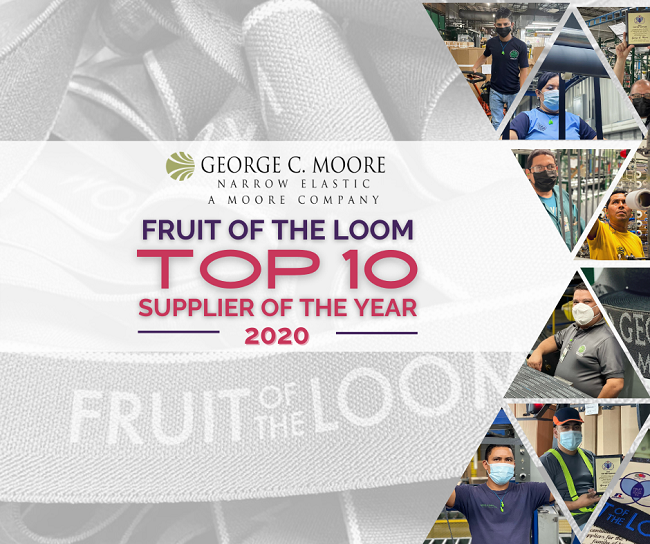 George C. Moore Co. chosen as 2020 Fruit of the Loom Top 10 Supplier