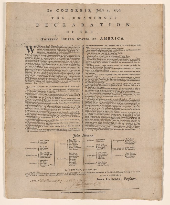 State Archives to exhibit copies for Declaration of Independence on July 4