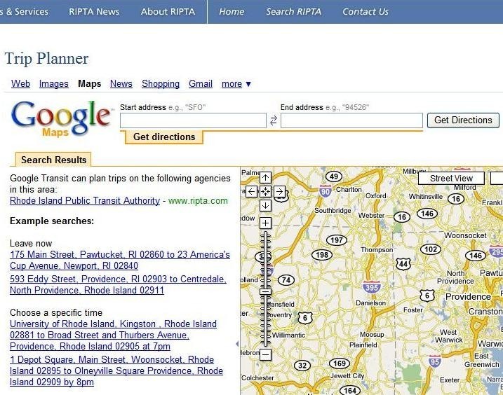 RIPTA, Google launch trip-planning tool