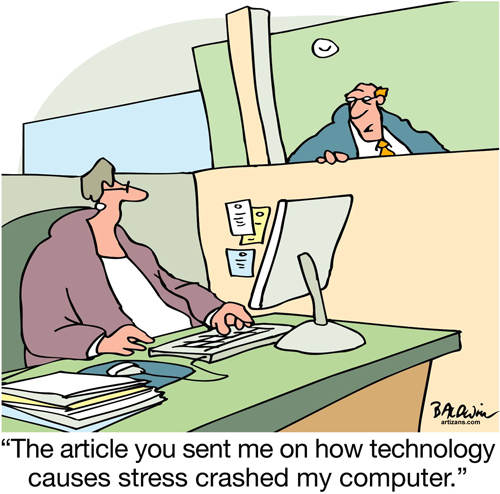 Editorial Cartoon: Technology is Stressful